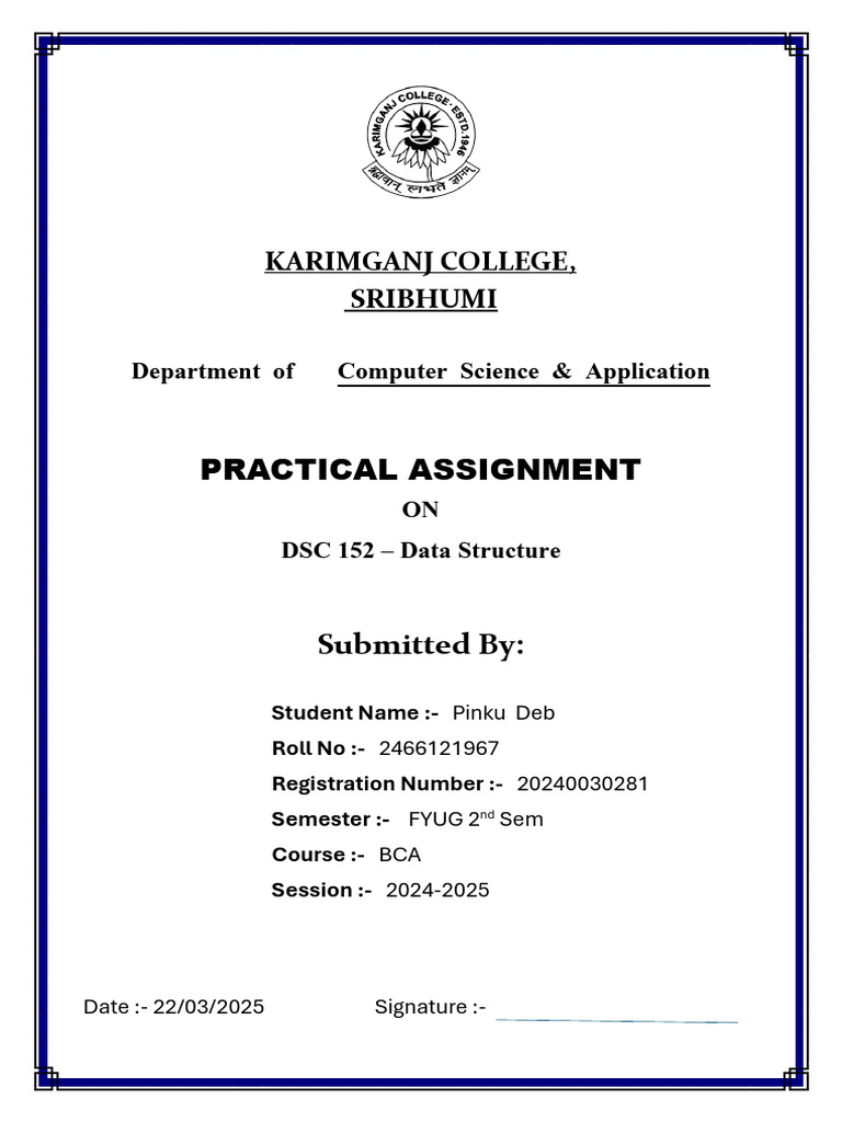Assignment Cover Page FYUG | PDF