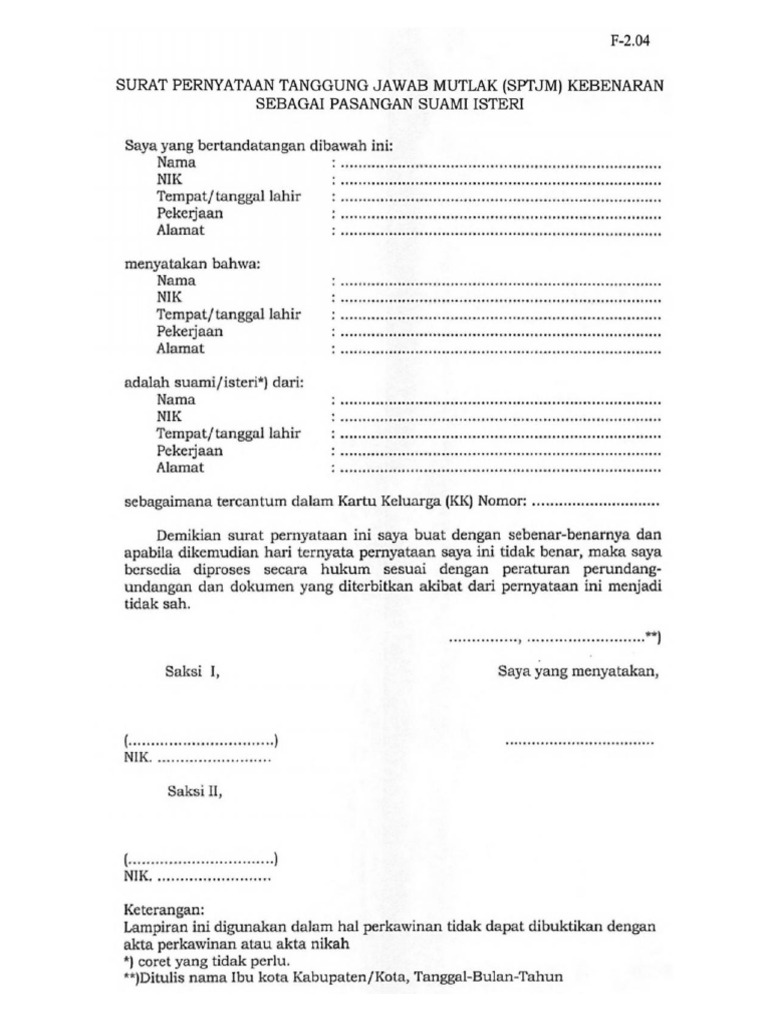 SPTJM Suami Istri | PDF