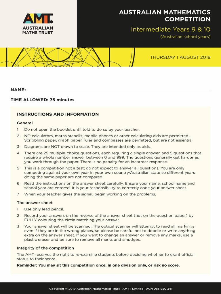 2019 AMC Intermediate | PDF