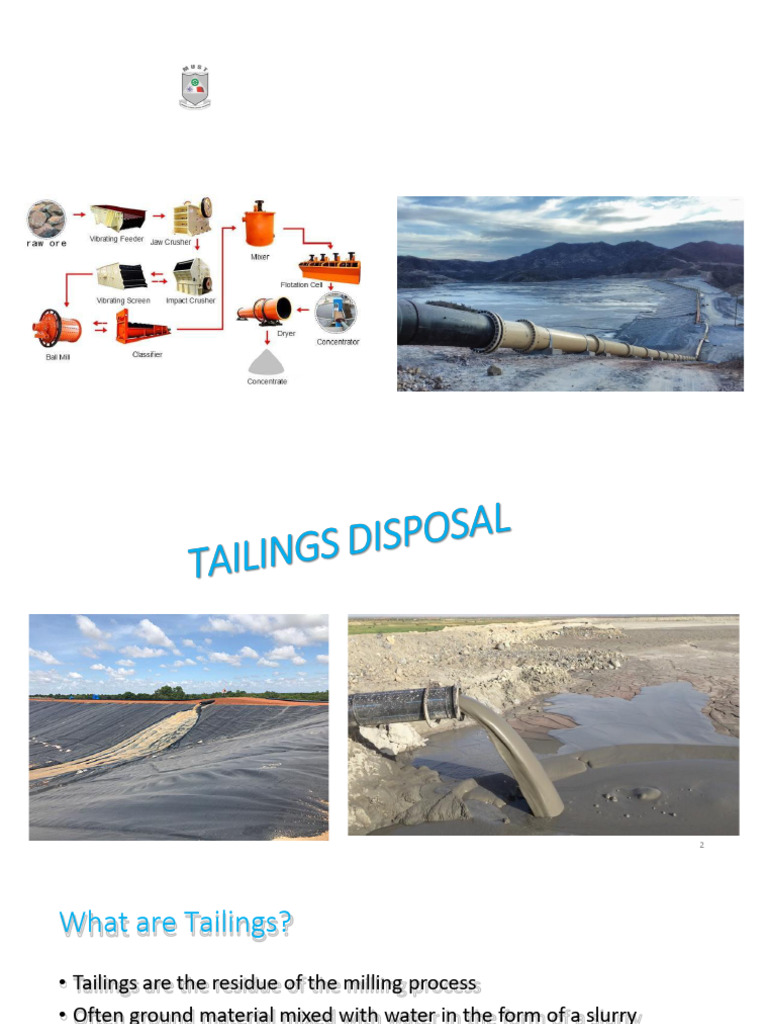 Tailings Disposal in Mineral Processing | PDF | Dam | Earth Sciences