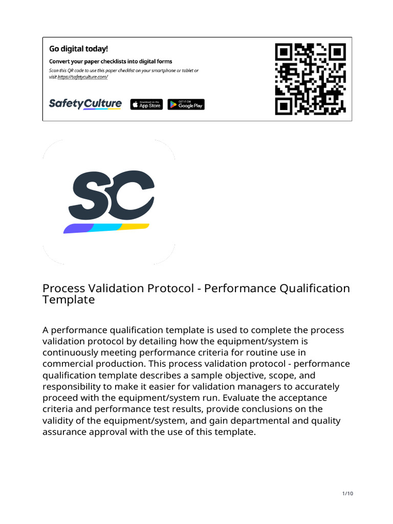 Performance Qualification Protocol Template | PDF | Verification And ...