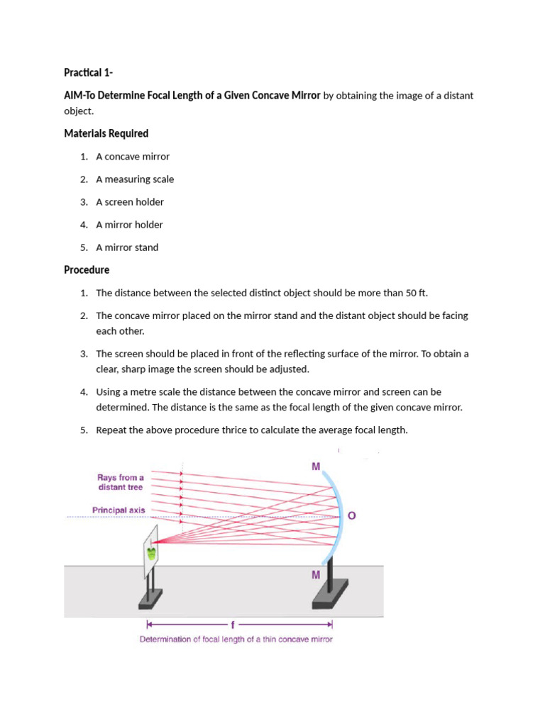 Practical Physics Class 10 Term 1 | PDF | Mirror | Refractive Index