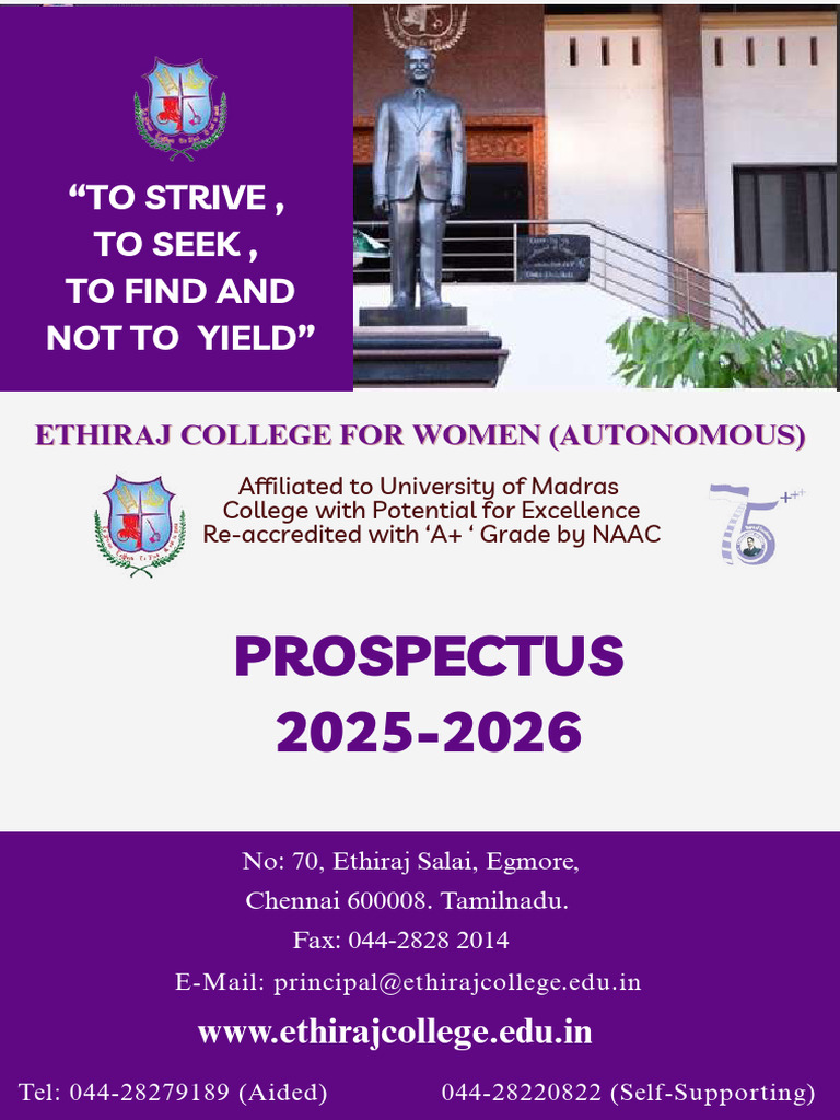 Ethiraj College Admission 2025-2026 Guide | PDF | Business | Dietitian