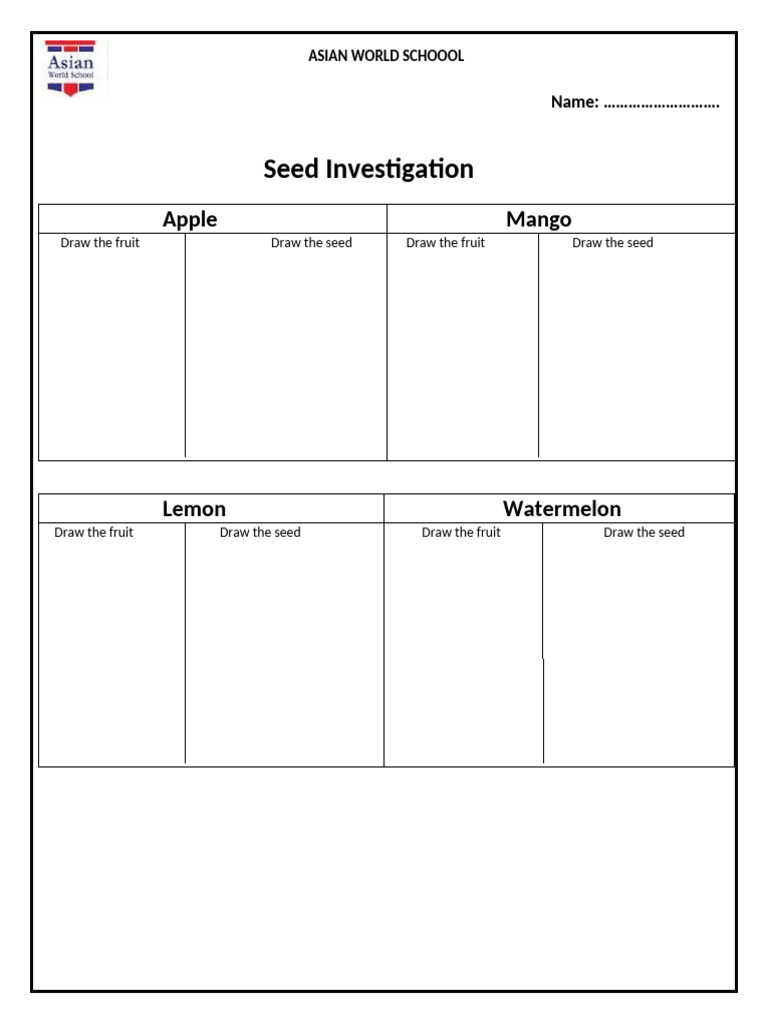 Seed Investigation: Apple Mango | PDF