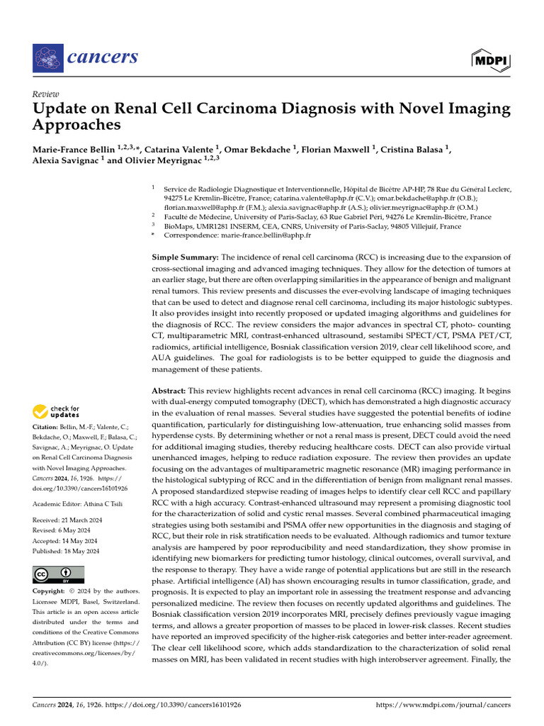 Cancers 16 01926 | PDF | Ct Scan | Medical Imaging