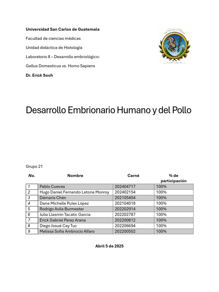Marco Teórico Histología - Embriología | PDF | Embrión | Sistema nervioso
