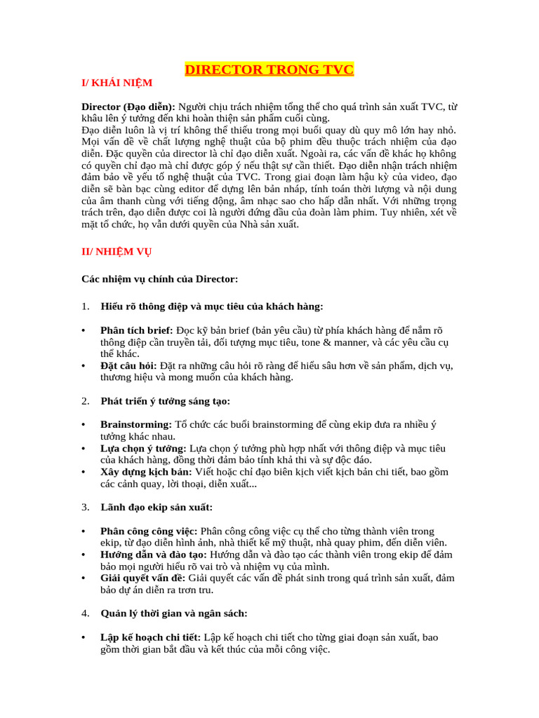 Director Trong TVC | PDF