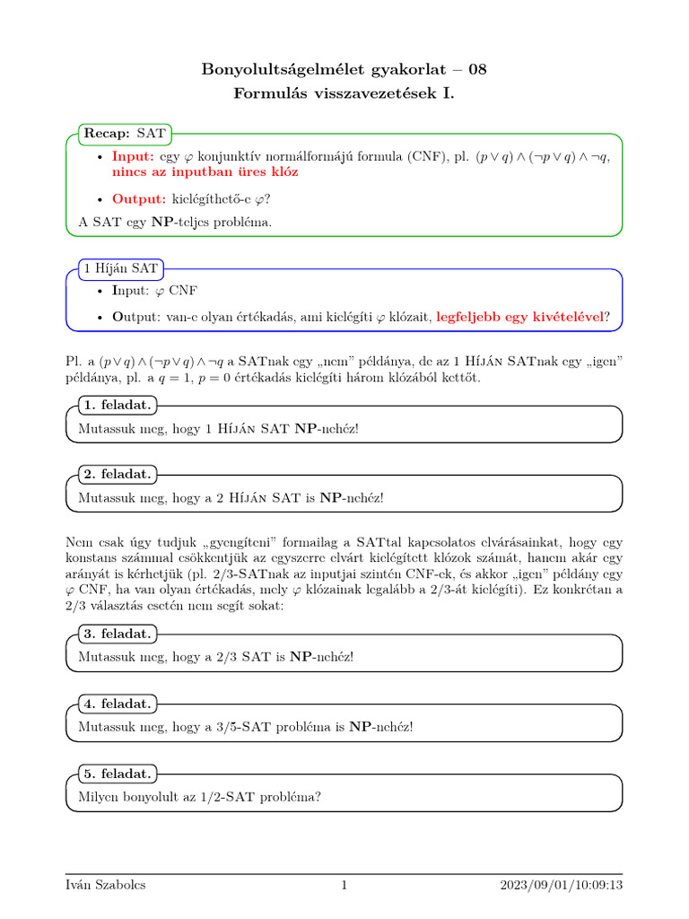 Bonyelm Gyak 08 2022 | PDF