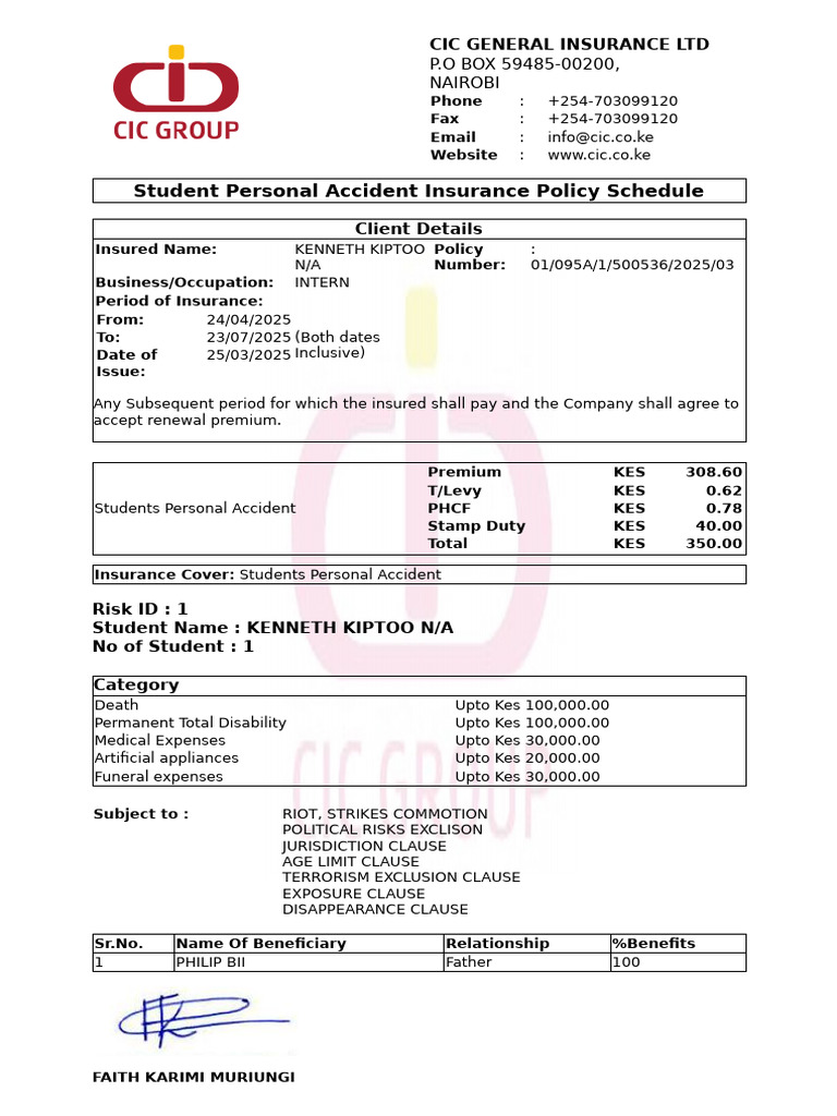 Policy Schedule | PDF | Insurance | Civil Law (Legal System)
