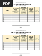 Criteria For Singing Contest | PDF | Singing | Vocal Music