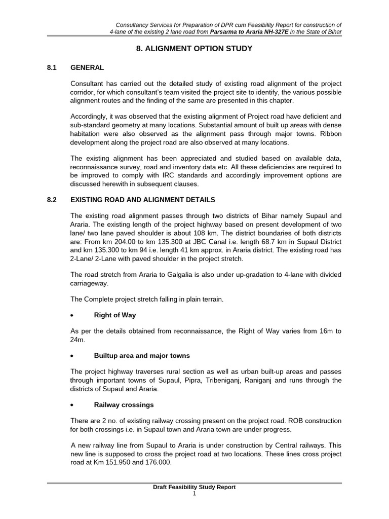 Alignment Study for NH-327E Upgrade | PDF | Luteinizing Hormone | Road