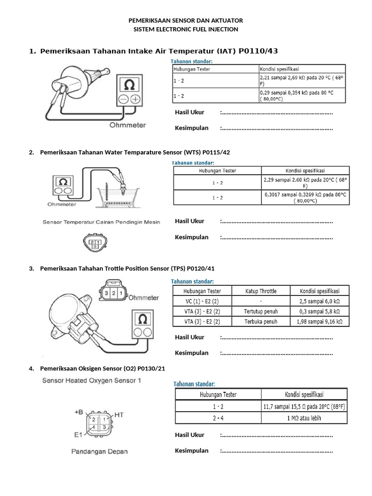 Pemeriksaan Sensor Dan Aktuator | PDF