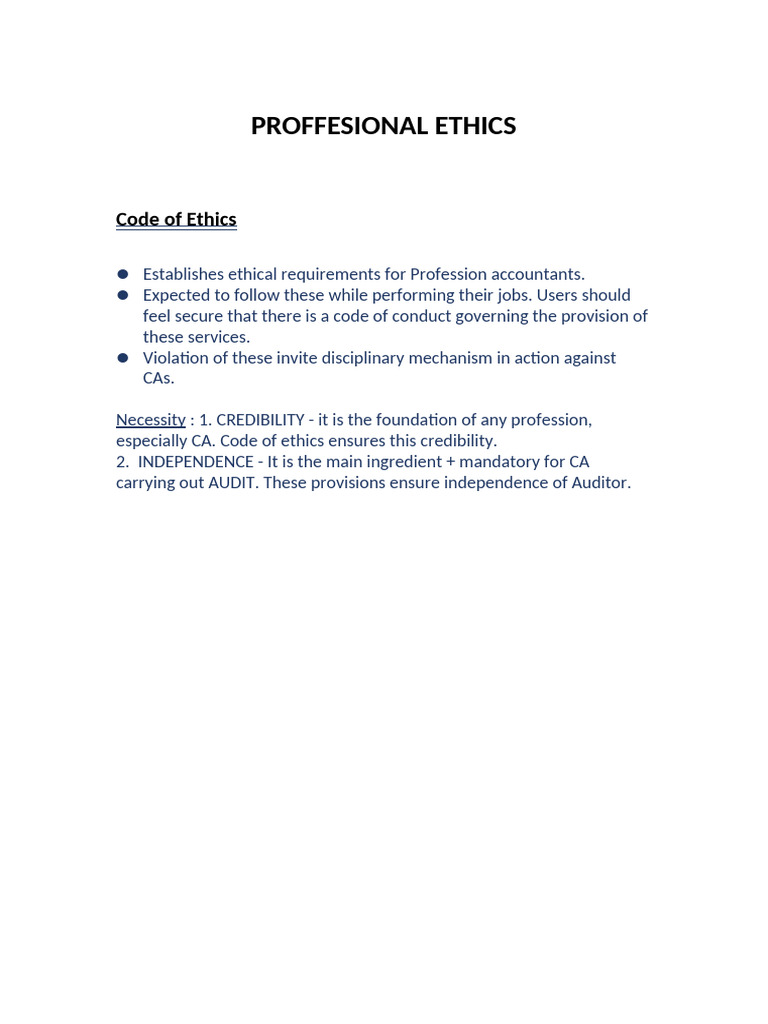 Proffesional Ethics | PDF