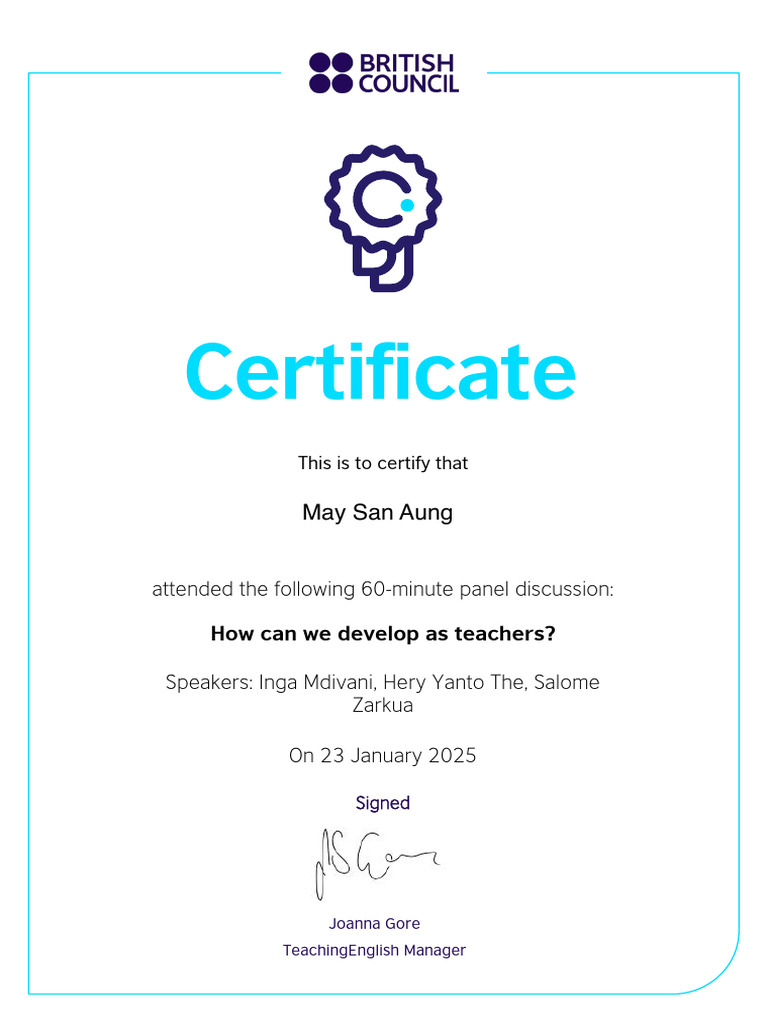 Certificate Panel Developing As Teachers | PDF