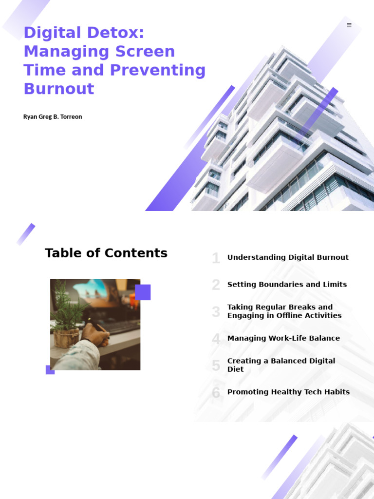 Digital Detox - Managing Screen Time and Preventing Burnout - AI PPT ...