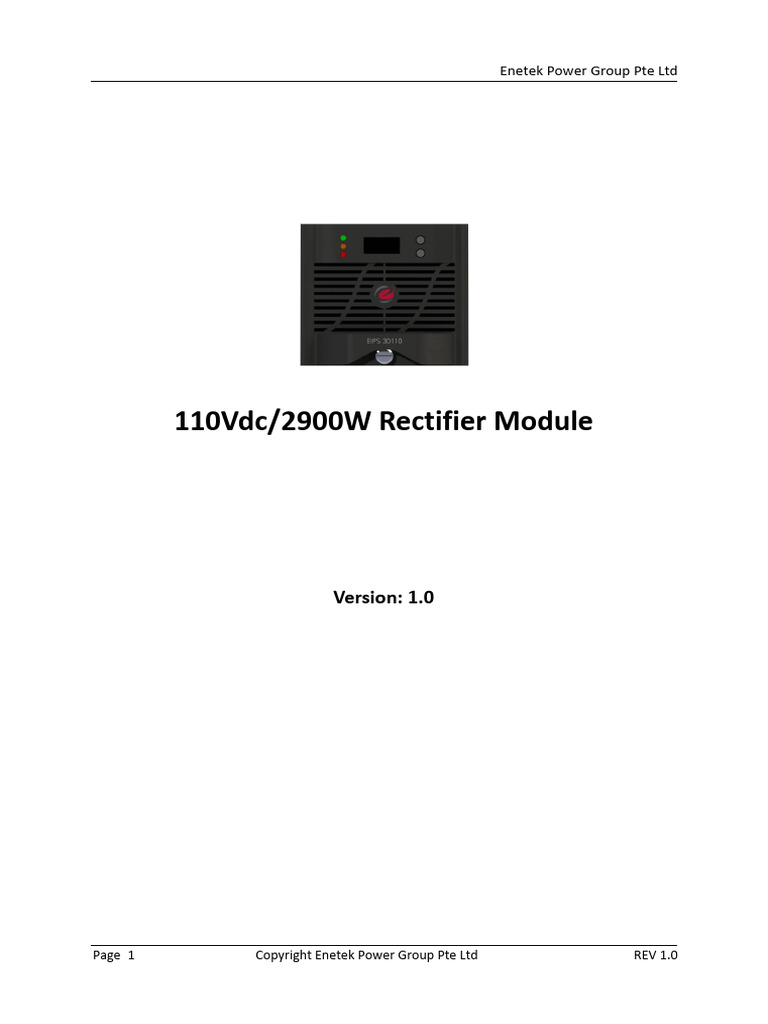Manual - 3000W Rectifier Module (EIPS30110) V1.0 | PDF | Rectifier ...