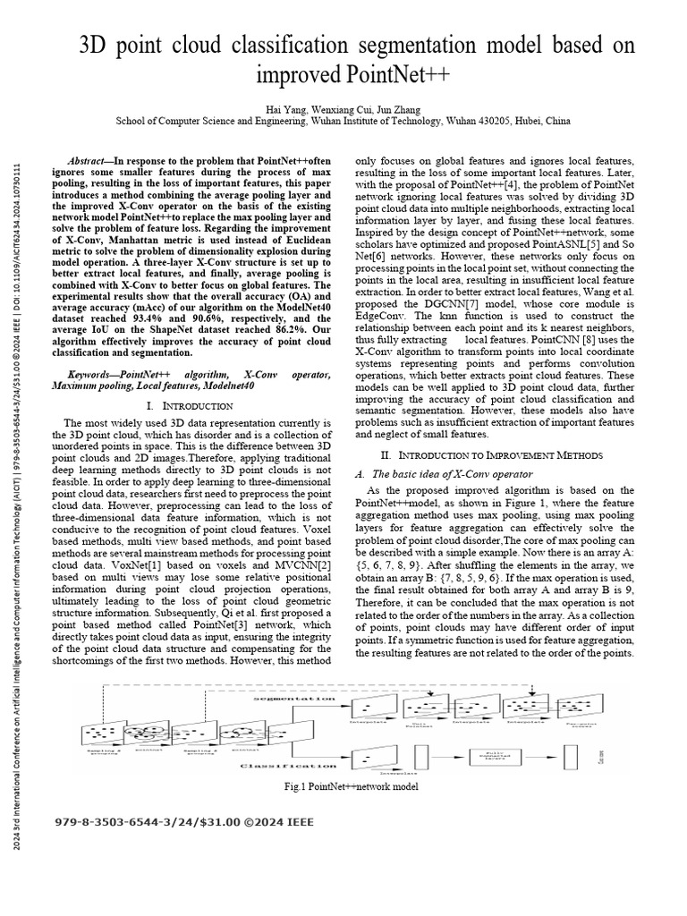 3D Point Cloud Classification Segmentation Model Based On Improved PointNet | PDF | Applied ...