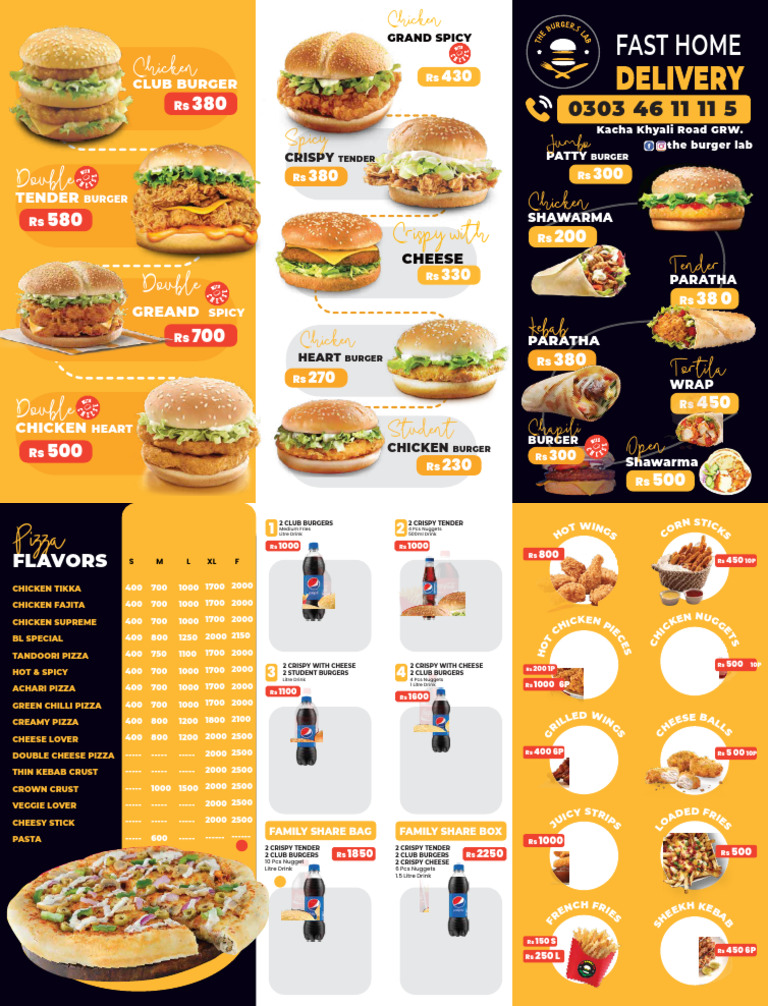 Burger Lab Menu 2025 Overview | PDF | Hamburgers | Meat Dishes