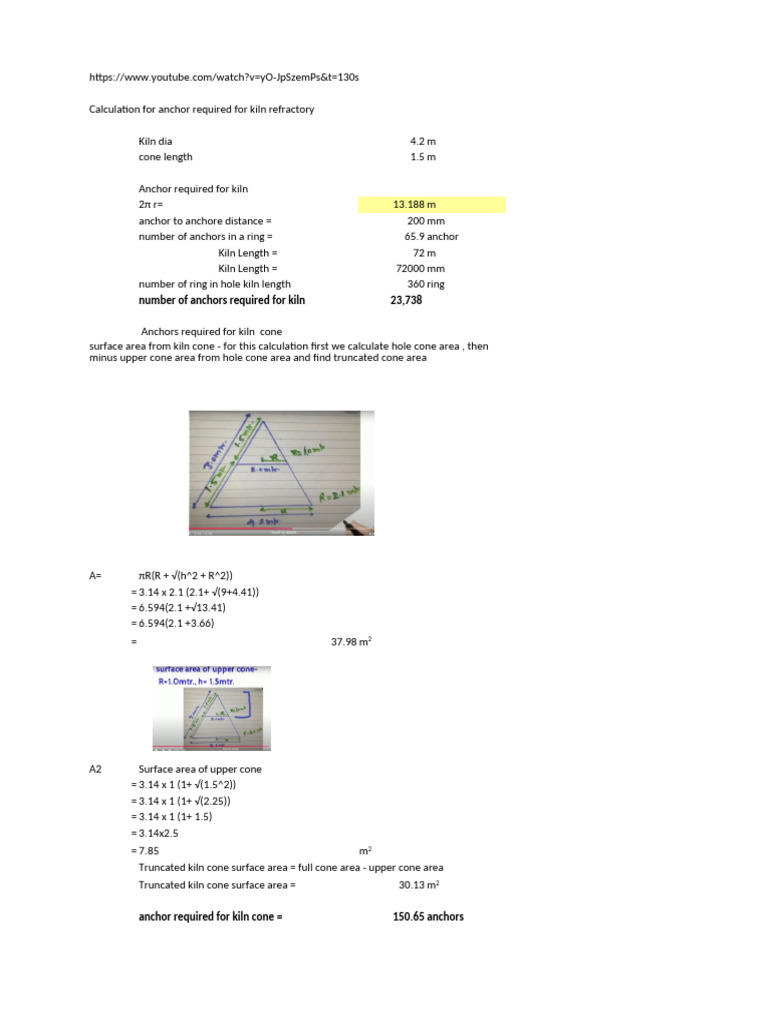 Anchor Calculation For Kiln Refractory | PDF | Mathematical Concepts ...