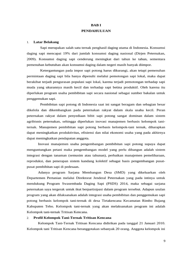 Proposal SMD Sapi Potong | PDF