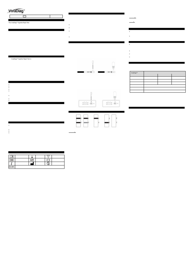 VivaDiag Syphilis Rapid Test Package Insert | PDF | Infection | Blood ...