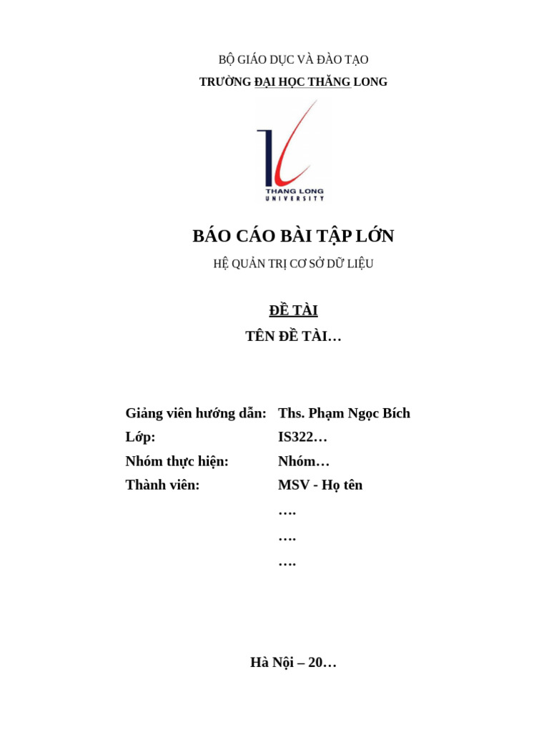 Mẫu Btl Hqt Csdl | PDF