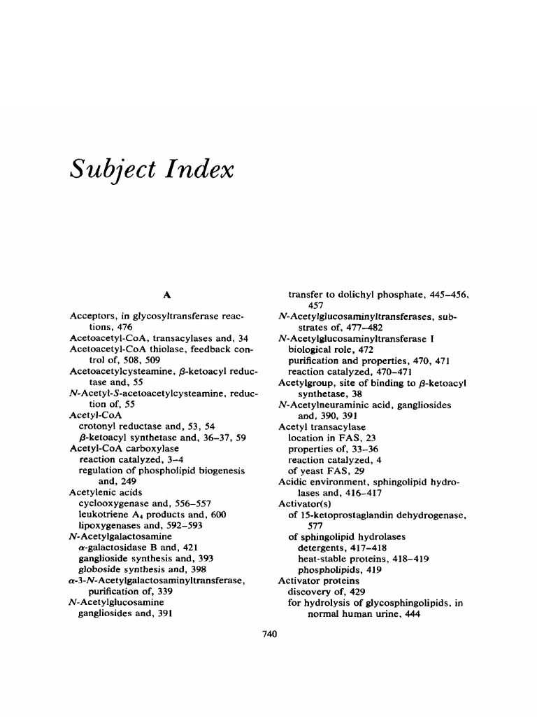 Subject Index 1983 The Enzymes | PDF | Biosynthesis | Lipoprotein