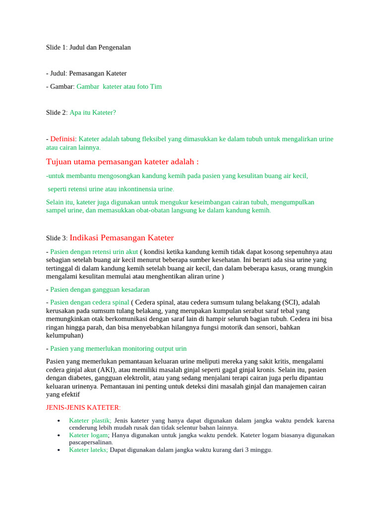 Draf Tim Oke Fine Kateter Kiuk | PDF