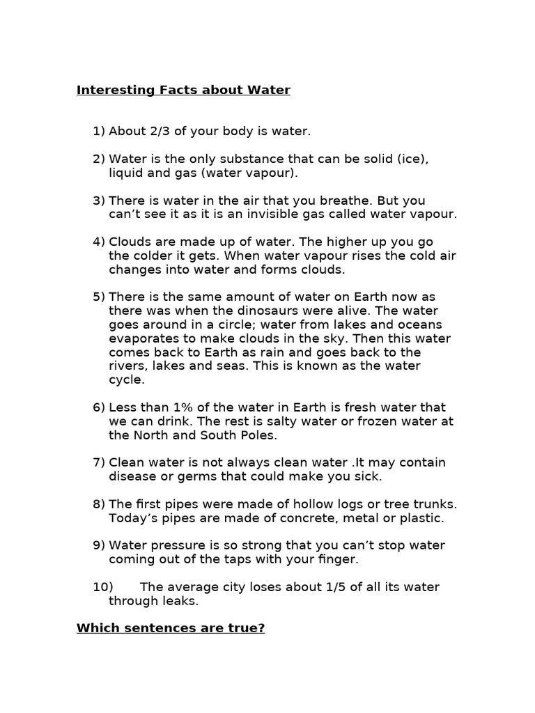 10 Fun Facts About the Water Cycle | PDF