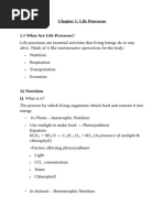 Biology Class 10 CH 1 Notes | PDF | Digestion | Human Body