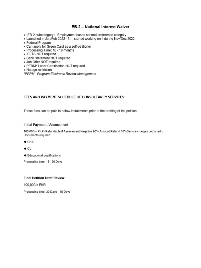 Eb-2 - Niw Process 2025 | PDF