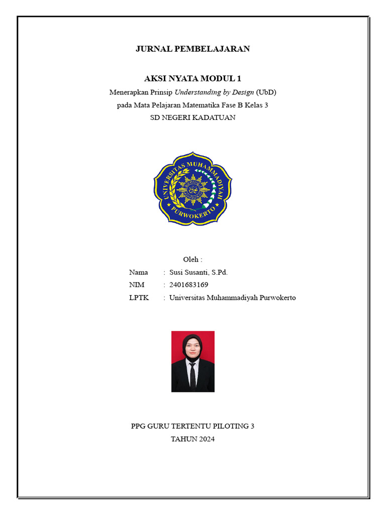 JURNAL PEMBELAJARAN - Menerapkan Prinsip Understanding by Design (UbD) | PDF