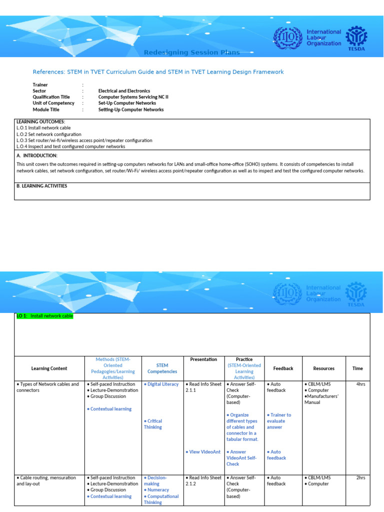 DONE - Redesigning Session Plans - Fin | PDF | Computer Network | Project Based Learning