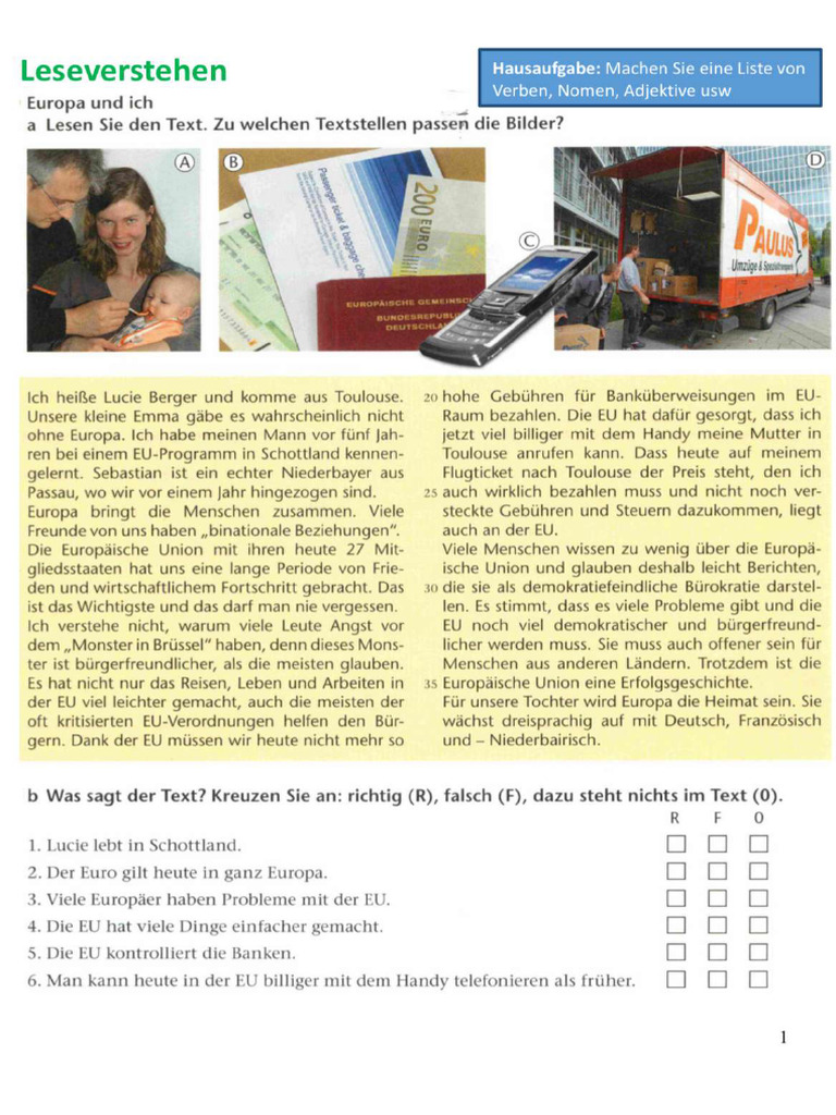 B1 Lesen Lektion | PDF