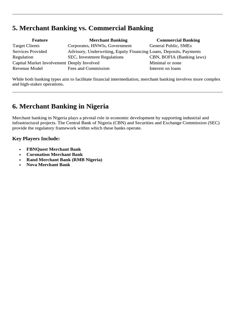Merchant Banking and Financial Services 6 | PDF | Banks | Capital Market