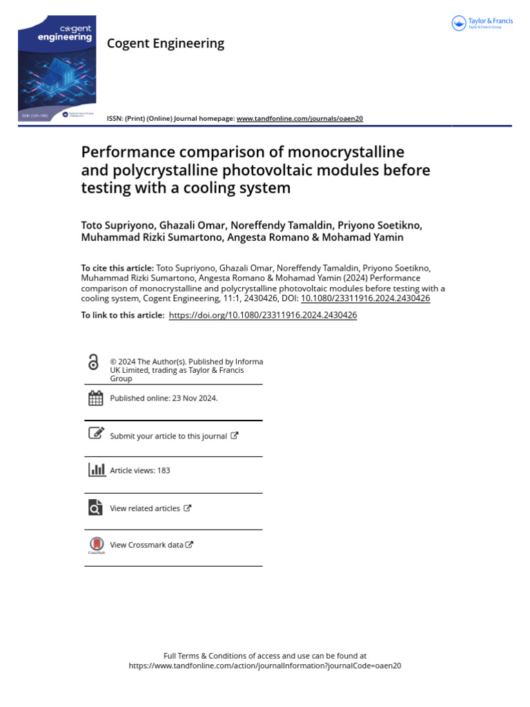 Performance Comparison of Monocrystalline and Polycrystalline Photovoltaic Modules Before ...
