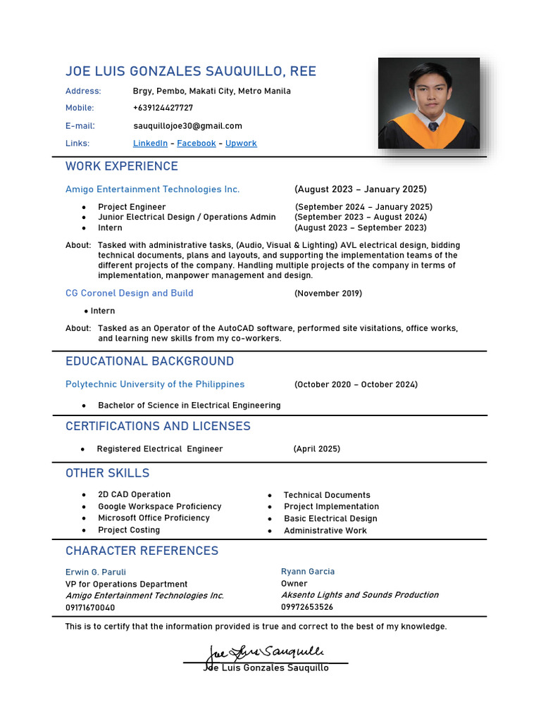(2025) Joe Luis Sauquillo - Resume | PDF