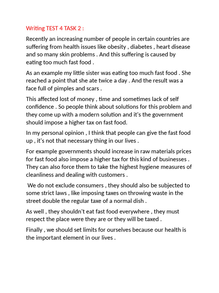 Fast Food Tax: A Solution to Health Issues | PDF