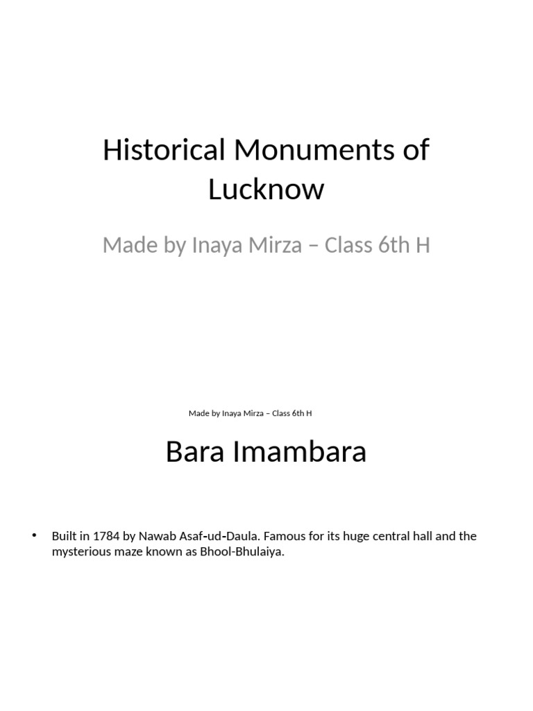 Historical Monuments of Lucknow | PDF