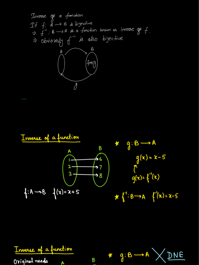 Functions - Inverse Function Class Notes | PDF