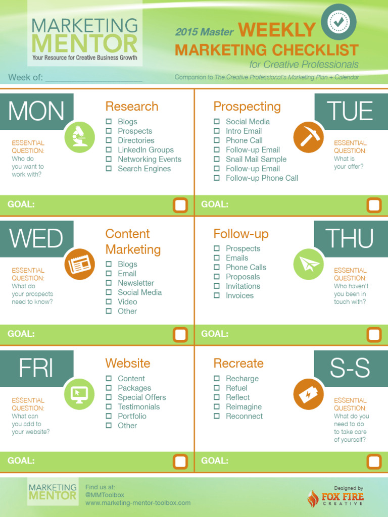 2 Weekly Marketing Checklist 2015 | PDF | Web 2.0 | World Wide Web