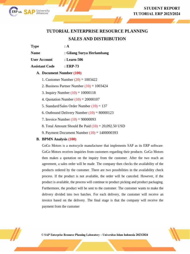 Student Report SD Type A | PDF