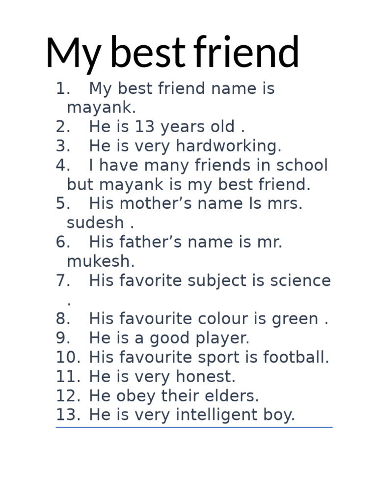 My Best Friend | PDF