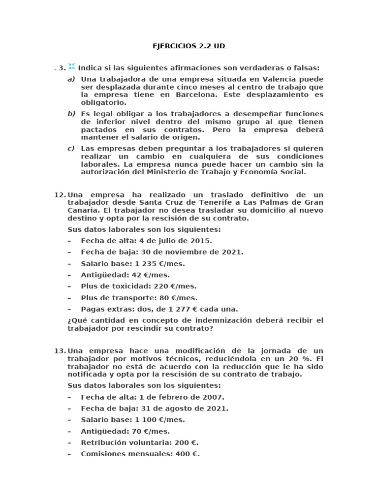 Ejercicios Finales 2.2 No Resuelto | PDF | Salario