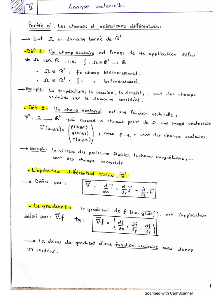 Analyse Vectorielle | PDF