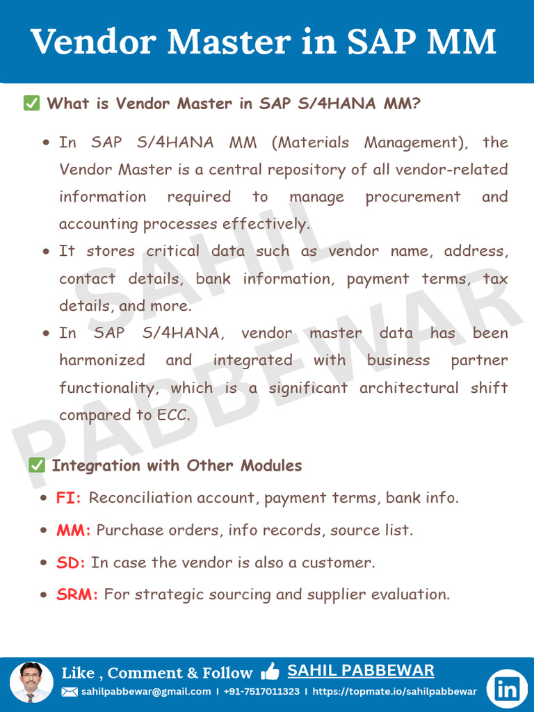 Vendor Master in SAP | PDF | Computing | Business