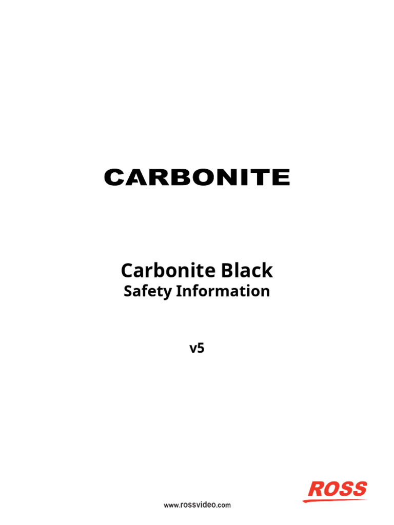 Carbonite Black Safety Information (4804DR 503 05) | PDF | Electrostatic Discharge | Electrical ...
