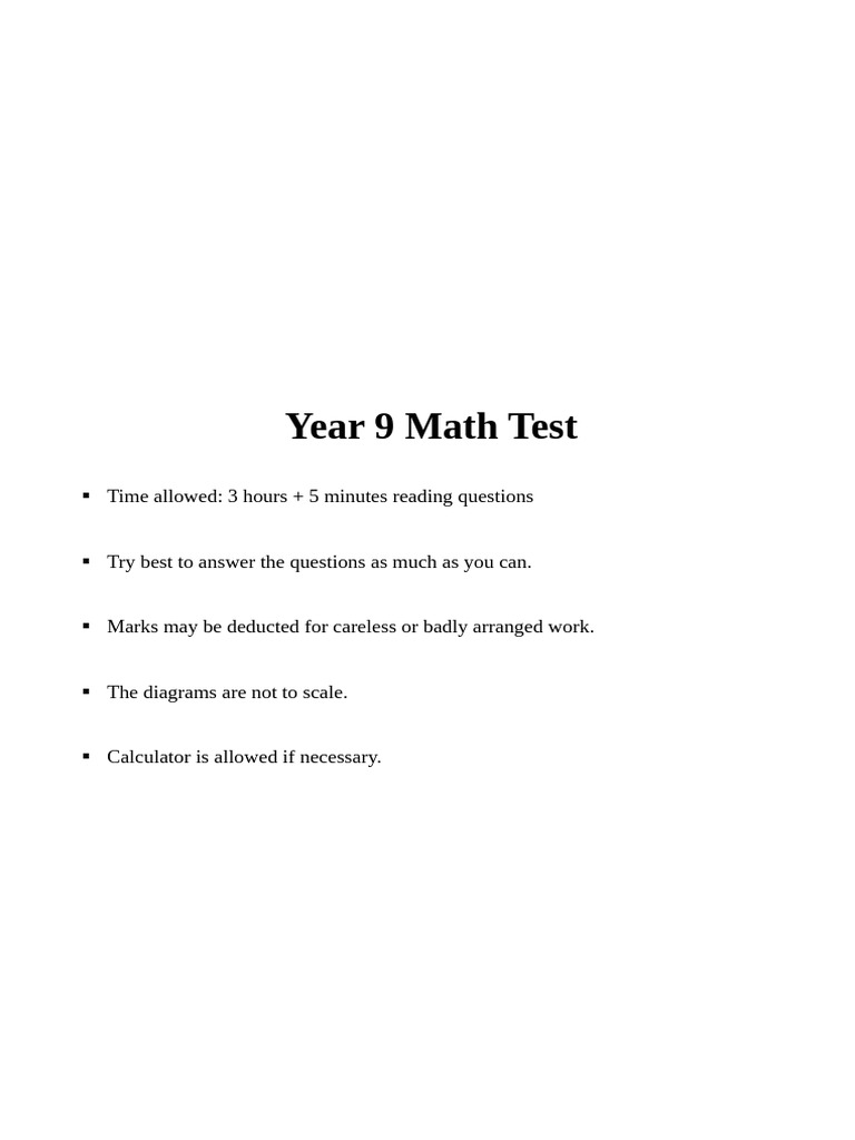 Year 9 Math - Half Yearly - B | PDF | Mathematics
