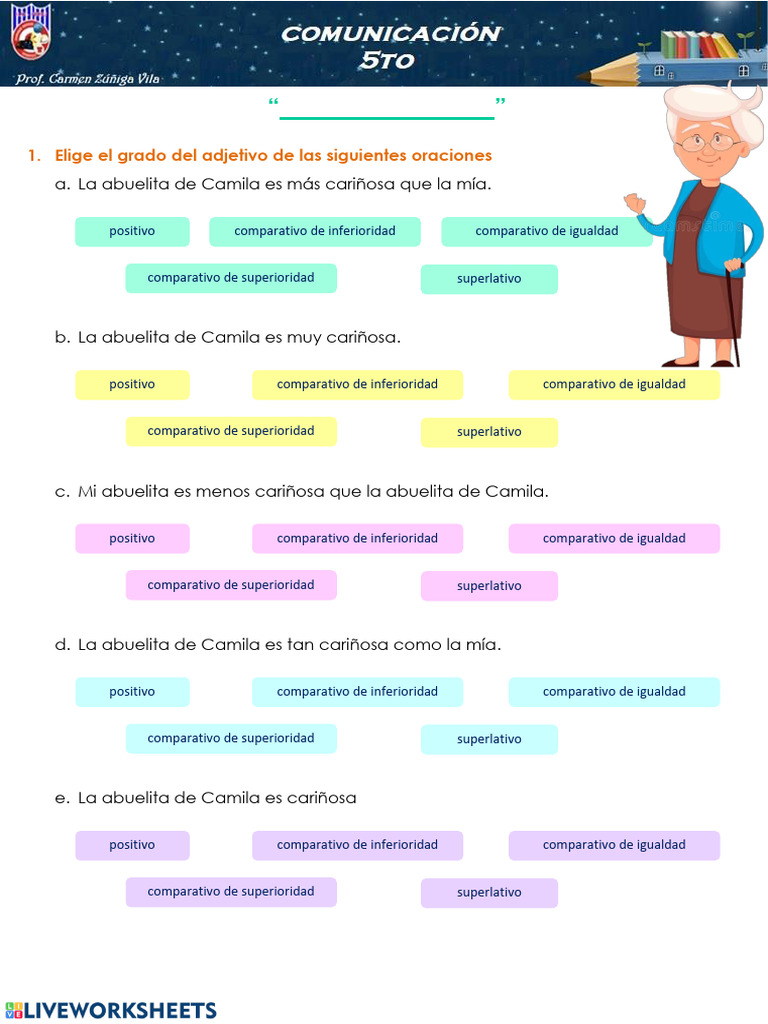 Ejercicios Grados Del Adjetivo 1 | PDF