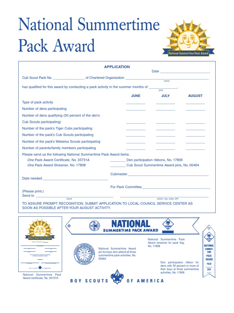 Summertime Pack Award | PDF | Scouting | Youth Movements